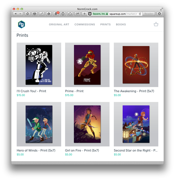Creating a Square Up Online Art Store – NormGrock – Illustrator